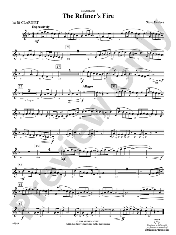 The Refiner's Fire: 1st B-flat Clarinet: 1st B-flat Clarinet Part ...