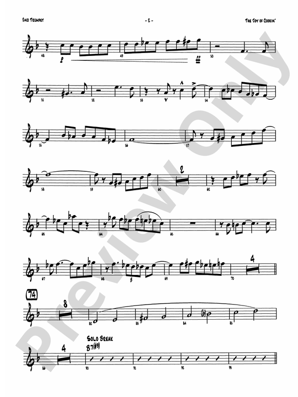 The Joy of Cookin': 2nd B-flat Trumpet: 2nd B-flat Trumpet Part - Digital Sheet Music Download