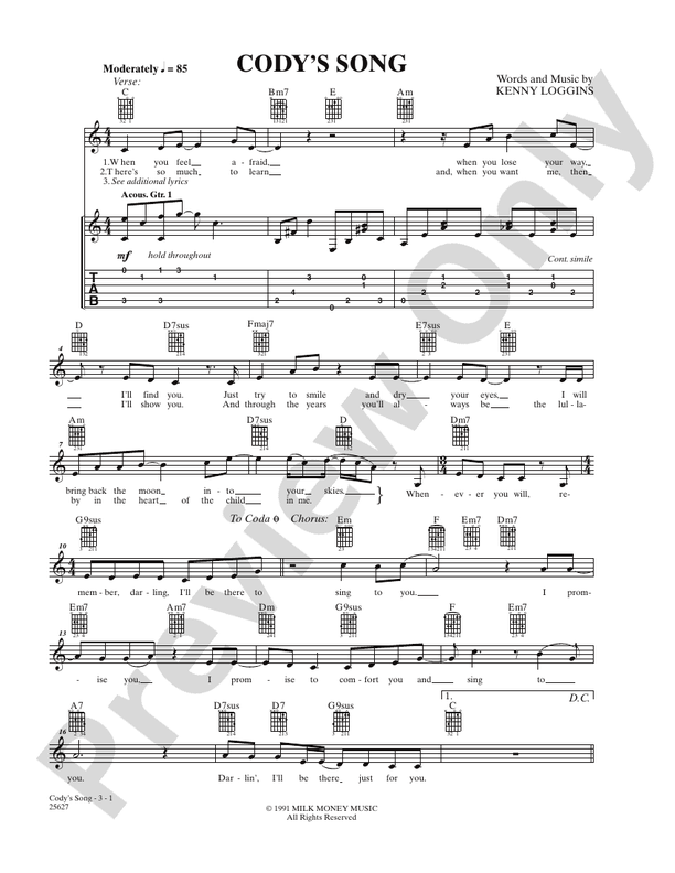 Cody's Song: Guitar: Kenny Loggins - Digital Sheet Music Download