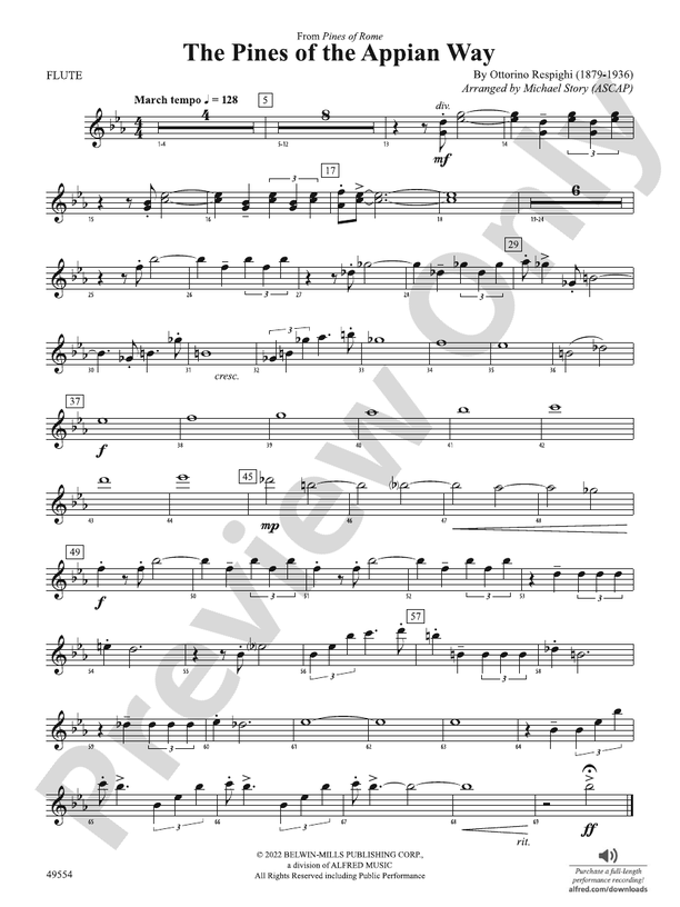 The Pines of the Appian Way: Flute: Flute Part - Digital Sheet Music Download