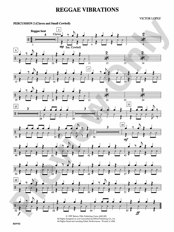 Reggae Vibrations: 2nd Percussion: 2nd Percussion Part - Digital Sheet ...
