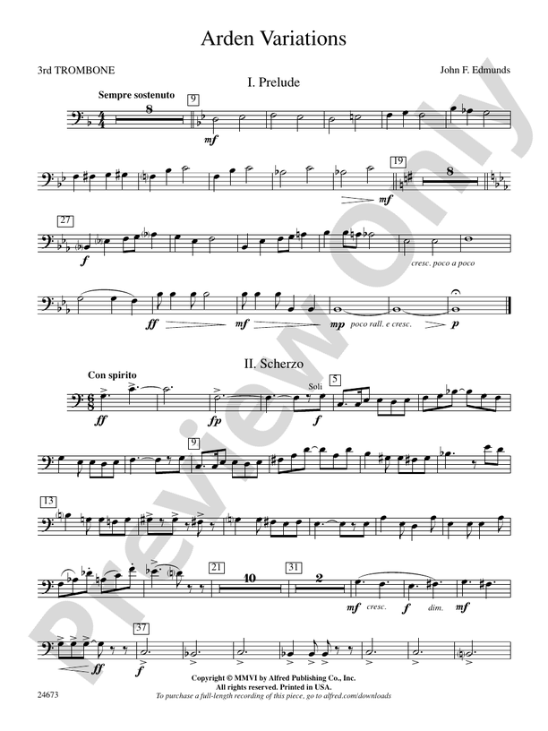 Arden Variations: 3rd Trombone: 3rd Trombone Part - Digital Sheet Music ...