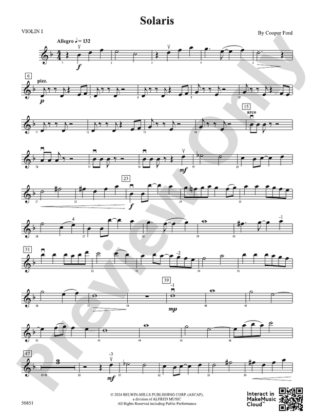 Solaris: 1st Violin: 1st Violin Part - Digital Sheet Music Download