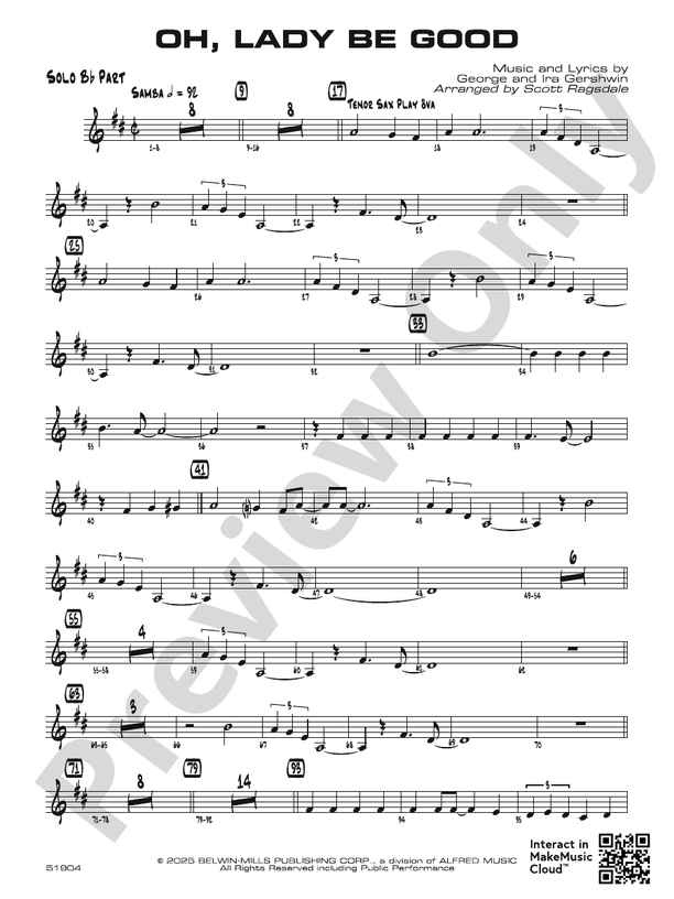 Oh, Lady Be Good: Optional Solo Bb: Optional Solo Bb Part - Digital ...