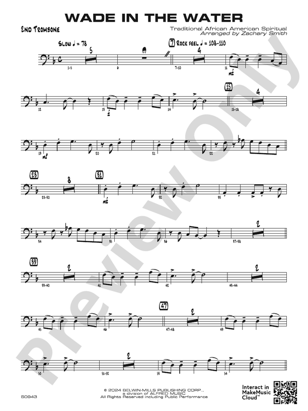 Wade in the Water: 2nd Trombone: 2nd Trombone Part - Digital Sheet ...