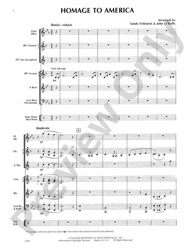 Homage to America: Concert Band Conductor Score & Parts - Digital Sheet ...
