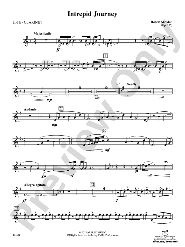 Intrepid Journey: 2nd B-flat Clarinet: 2nd B-flat Clarinet Part - Digital Sheet Music Download