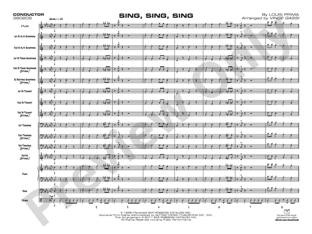 Sing, Sing, Sing: Score: Jazz Ensemble Score - Digital Sheet Music Download