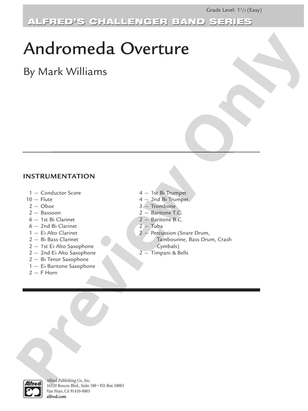 Andromeda Overture: Score: Concert Band Score - Digital Sheet Music ...