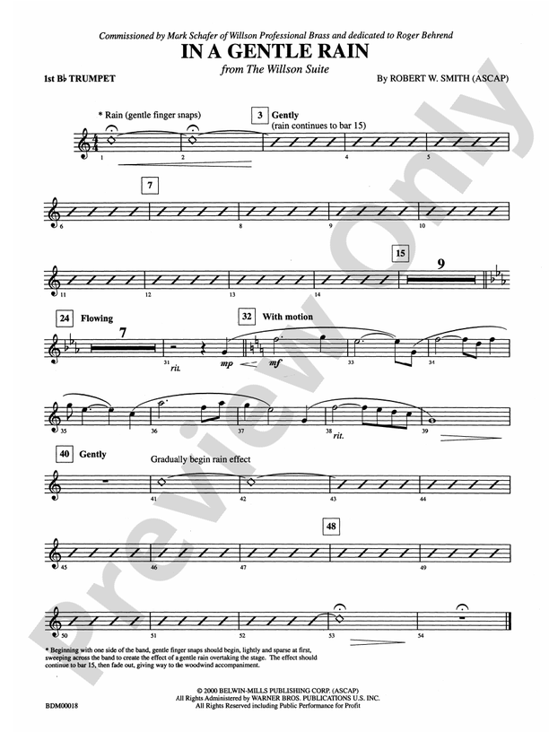 In a Gentle Rain: 1st B-flat Trumpet: 1st B-flat Trumpet Part - Digital ...