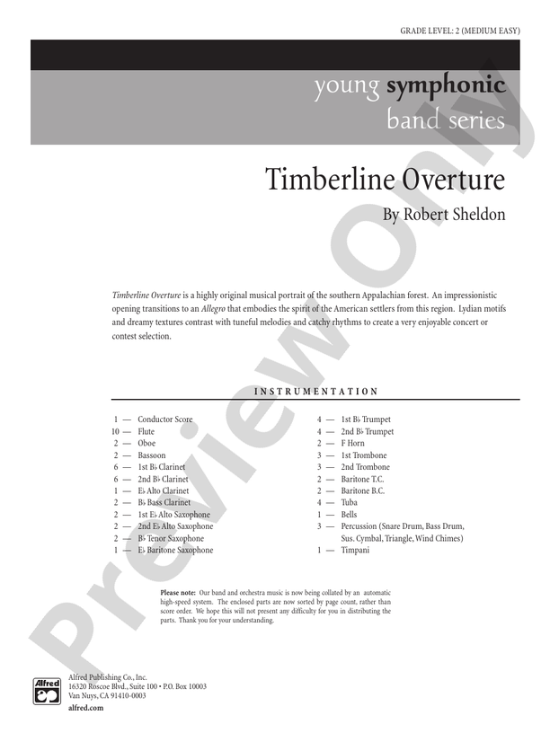 Timberline Overture: Score: Concert Band Score - Digital Sheet Music ...