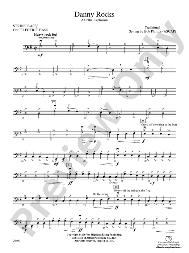 Danny Rocks: String Bass: String Bass Part - Digital Sheet Music Download