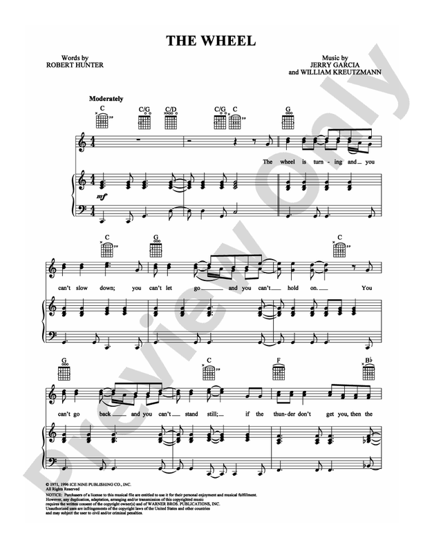 The Wheel: Piano/Vocal/Chords: Grateful Dead - Digital Sheet Music Download