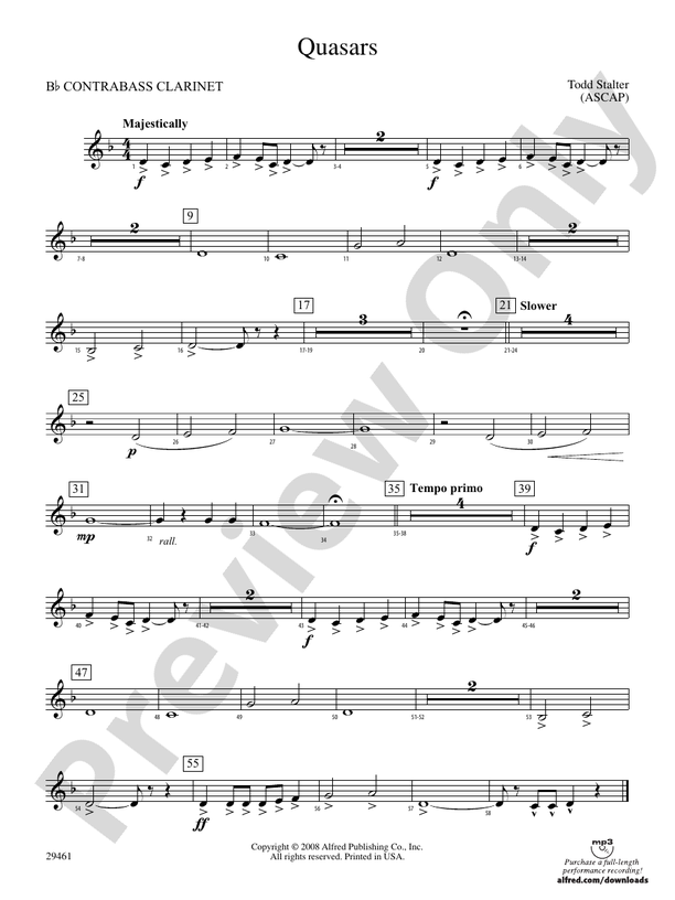 Quasars: (wp) B-flat Contrabass Clarinet: (wp) B-flat Contrabass Clarinet World Part - Digital ...