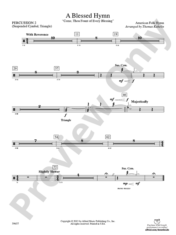 A Blessed Hymn: 2nd Percussion: 2nd Percussion Part - Digital Sheet Music Download
