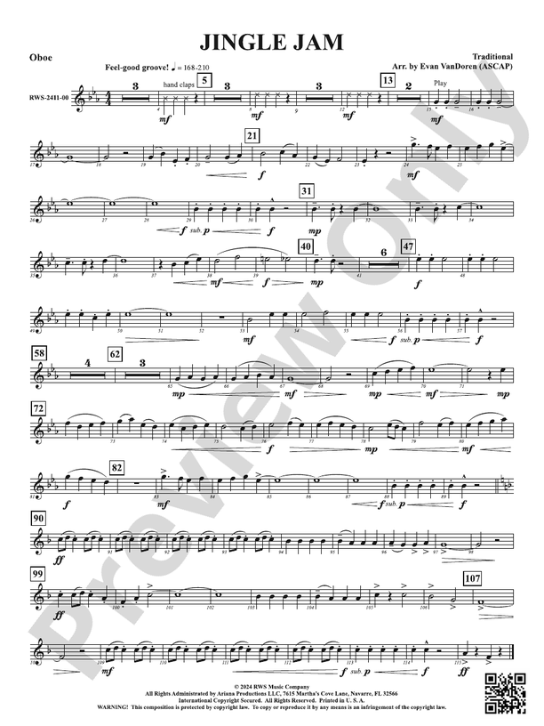 Jingle Jam: Oboe: Oboe Part - Digital Sheet Music Download