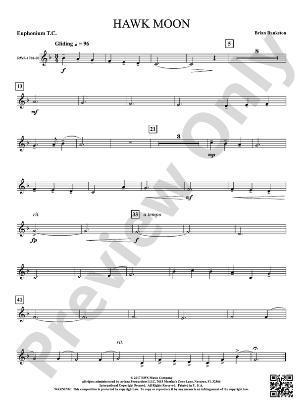 Hawk Moon: Baritone T.C.: Baritone T.C. Part: Brian Bankston - Digital ...