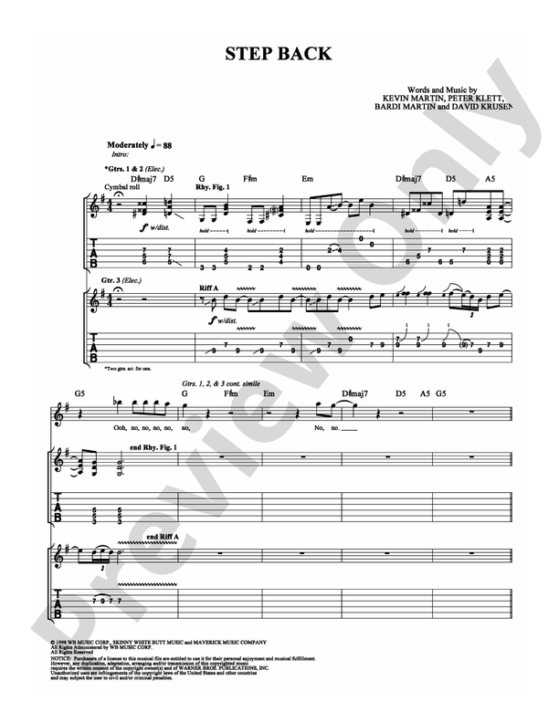 Step Back: Guitar TAB: Candlebox - Digital Sheet Music Download