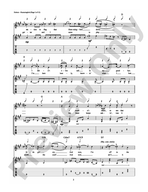 Hummingbird: Guitar TAB: Albert Lee - Digital Sheet Music Download