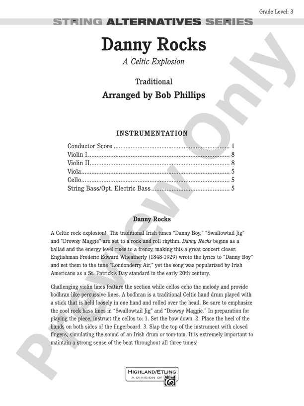 Danny Rocks: Score: String Orchestra Score - Digital Sheet Music Download