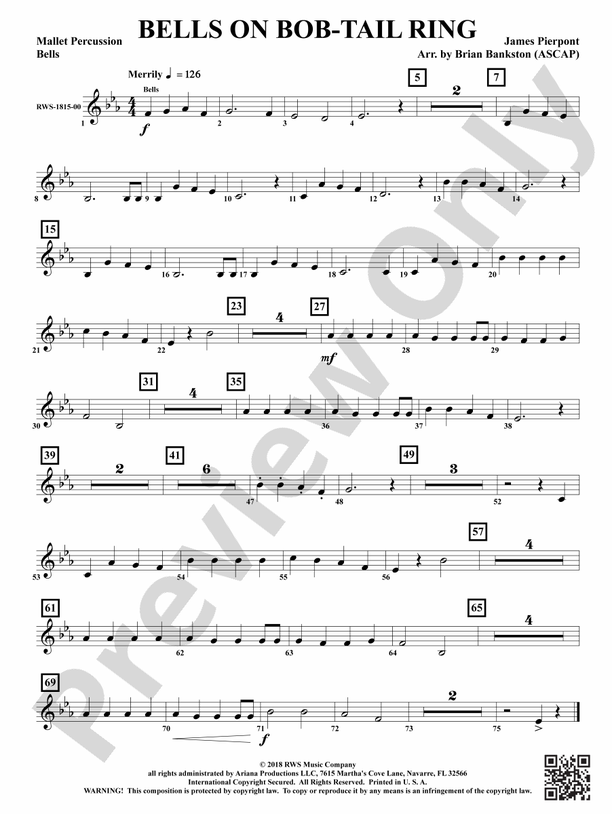 Bells on Bob-Tail Ring: Mallets: Mallets Part - Digital Sheet Music ...