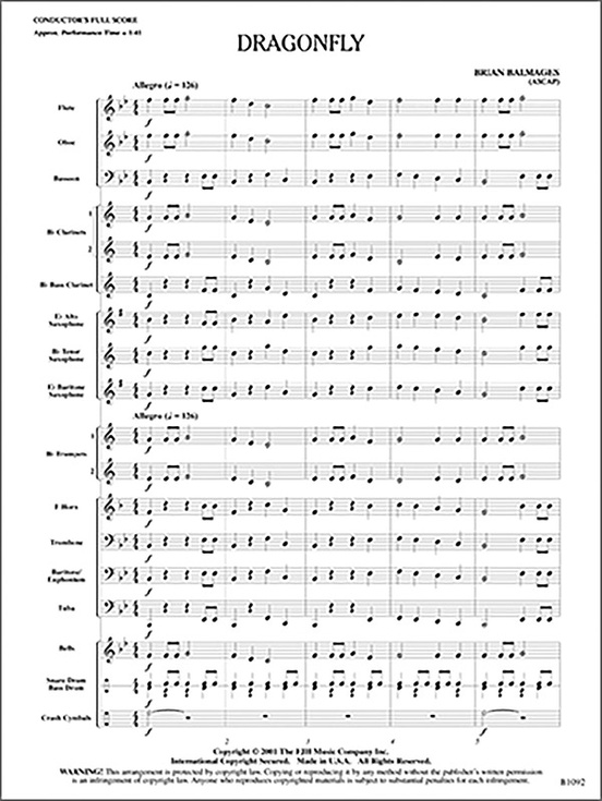 Dragonfly: Concert Band Conductor Score: Brian Balmages | Sheet Music