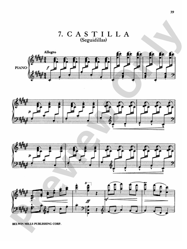 Albéniz: Suite Española: Castilla Part - Digital Sheet Music Download