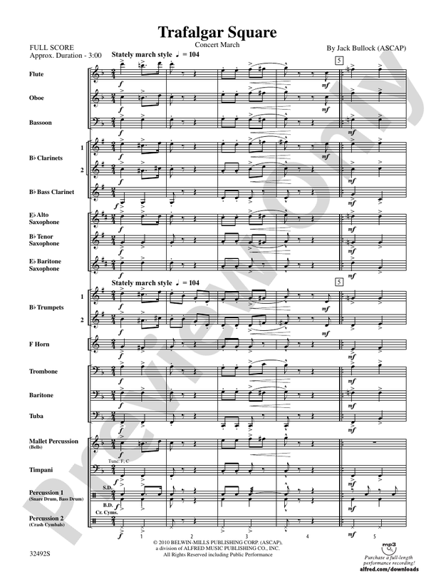 Trafalgar Square: Score: Concert Band Score - Digital Sheet Music Download