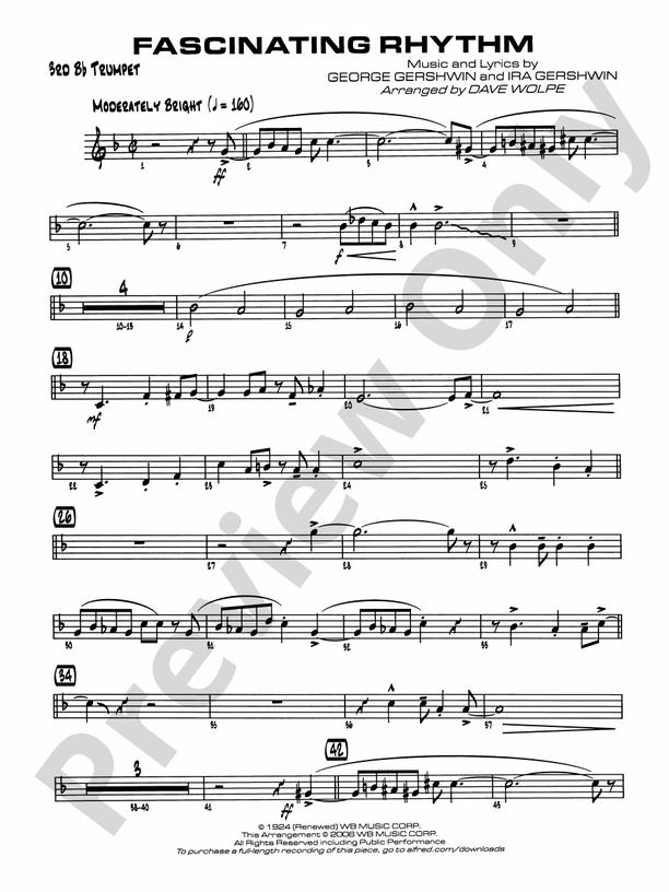 Fascinating Rhythm: 3rd B-flat Trumpet: 3rd B-flat Trumpet Part ...