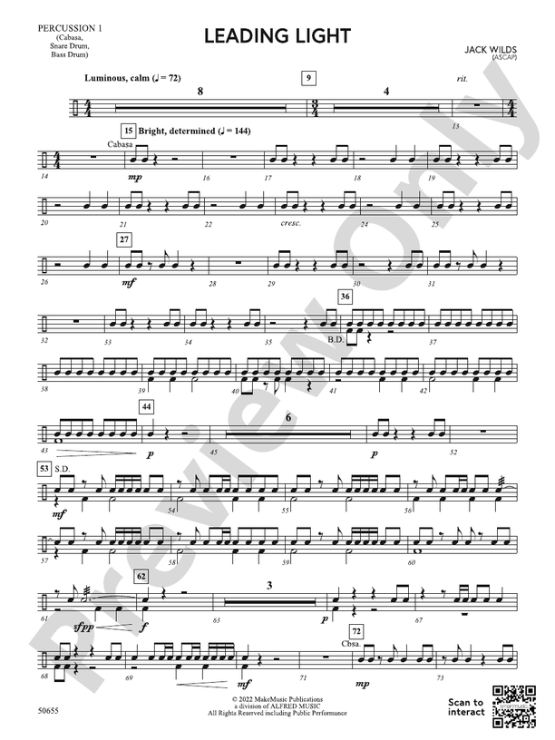 Leading Light: 1st Percussion: 1st Percussion Part - Digital Sheet ...
