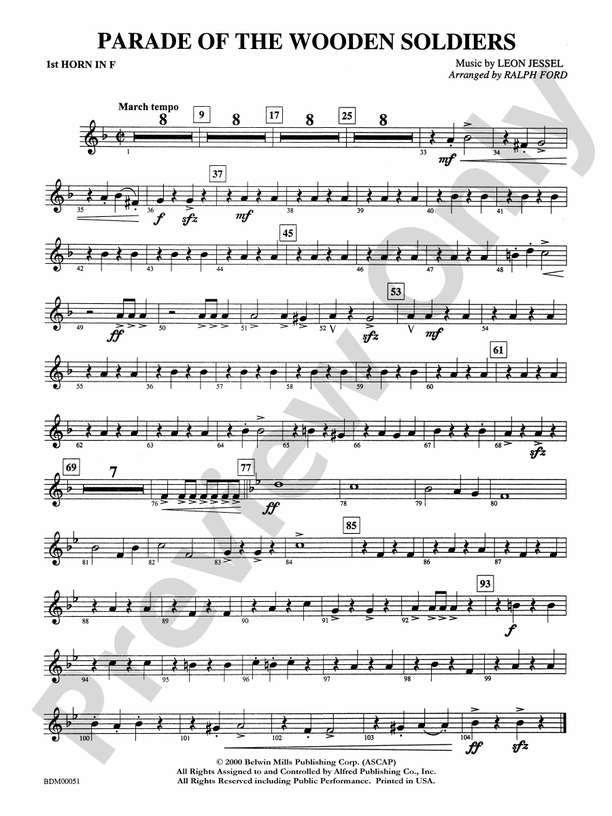 Parade of the Wooden Soldiers: 1st F Horn: 1st F Horn Part - Digital ...
