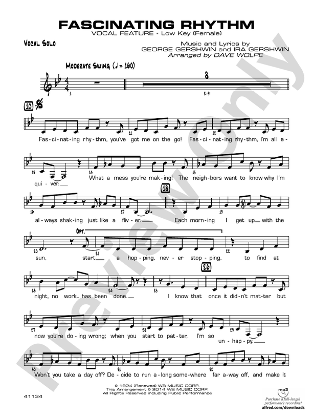 Fascinating Rhythm: Vocal Solo: Vocal Solo Part - Digital Sheet Music Download