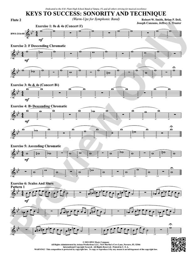 Keys to Success: Sonority and Technique - Warm-Ups for Symphonic Band ...