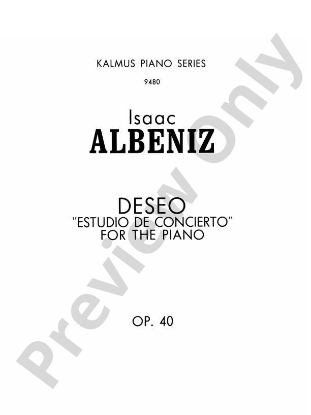 Albéniz: Deseo (Estudio de Concierto): Piano: Isaac Albéniz - Digital ...