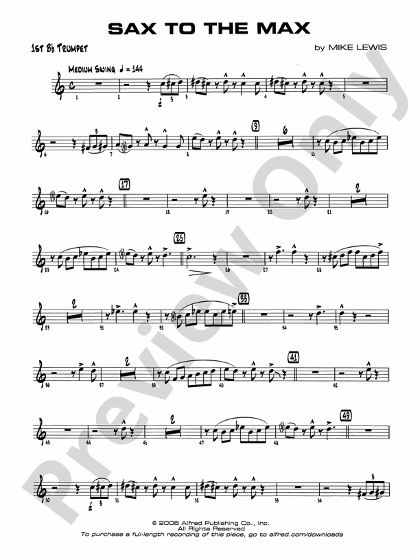 Sax to the Max: 1st B-flat Trumpet: 1st B-flat Trumpet Part - Digital ...