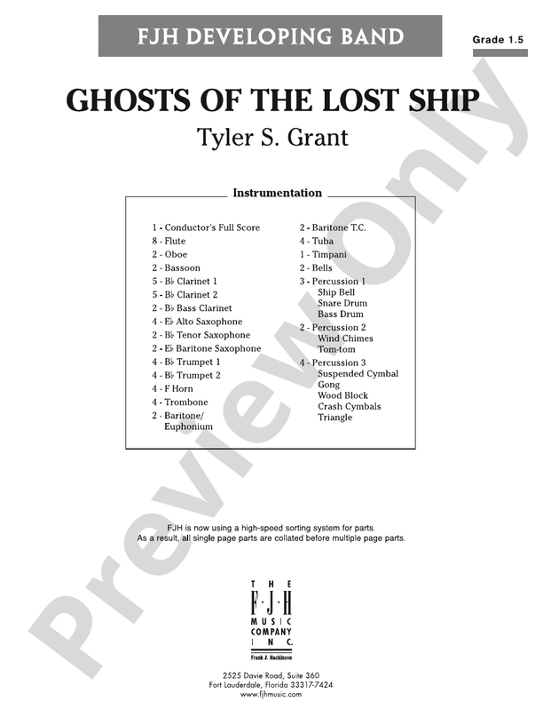 Ghosts of the Lost Ship: Concert Band Conductor Score & Parts: Tyler S. Grant - Digital Sheet ...