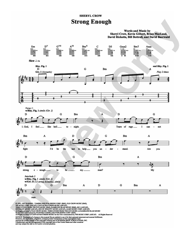 Strong Enough: Guitar TAB: Sheryl Crow - Digital Sheet Music Download