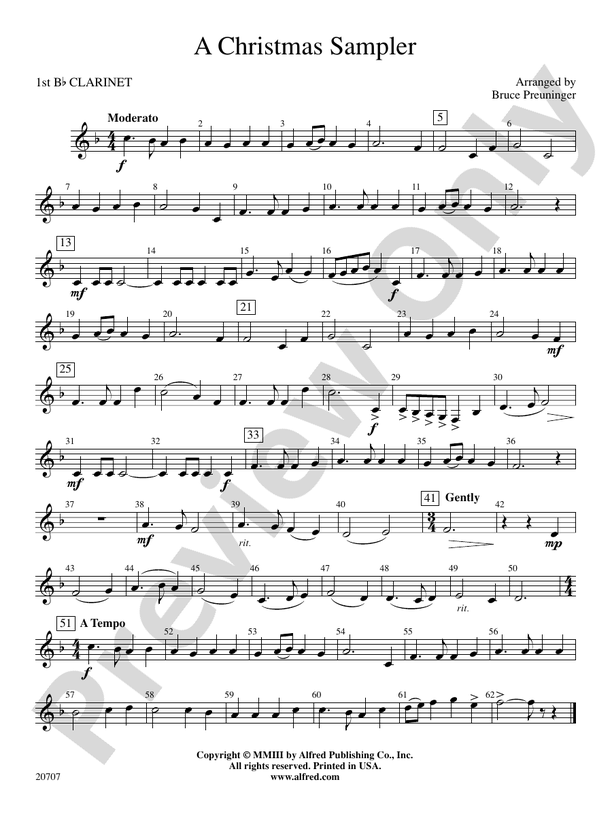 A Christmas Sampler: 1st B-flat Clarinet: 1st B-flat Clarinet Part ...