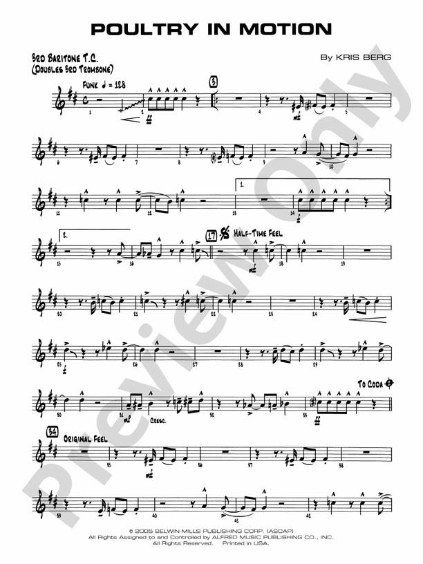 Poultry in Motion: 3rd Baritone T.C.: 3rd Baritone T.C. Part - Digital ...