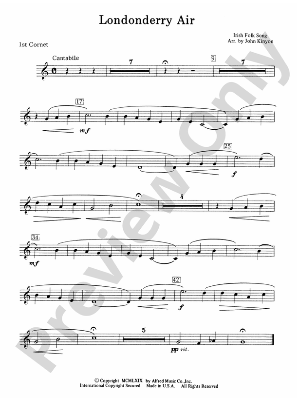 Londonderry Air (featuring the Clarinet section): 1st B-flat Trumpet ...