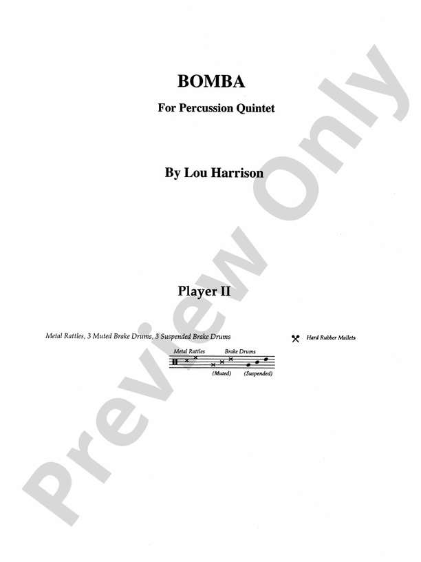 Bomba: 2nd Percussion: 2nd Percussion Part - Digital Sheet Music Download Bomba: 2nd Percussion: 2nd Percussion Part - Digital Sheet Music Download