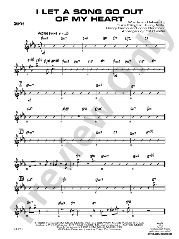 I Let a Song Go Out of My Head: Guitar: Guitar Part - Digital Sheet ...