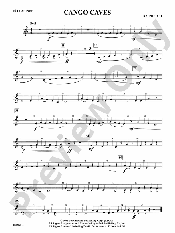 Cango Caves: 1st B-flat Clarinet: 1st B-flat Clarinet Part - Digital ...