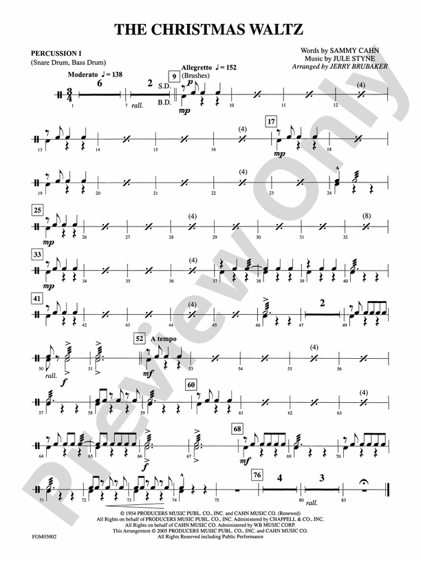 The Christmas Waltz: 1st Percussion: 1st Percussion Part - Digital ...