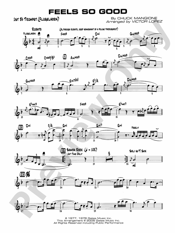 Feels So Good: 1st B-flat Trumpet: 1st B-flat Trumpet Part - Digital Sheet Music Download