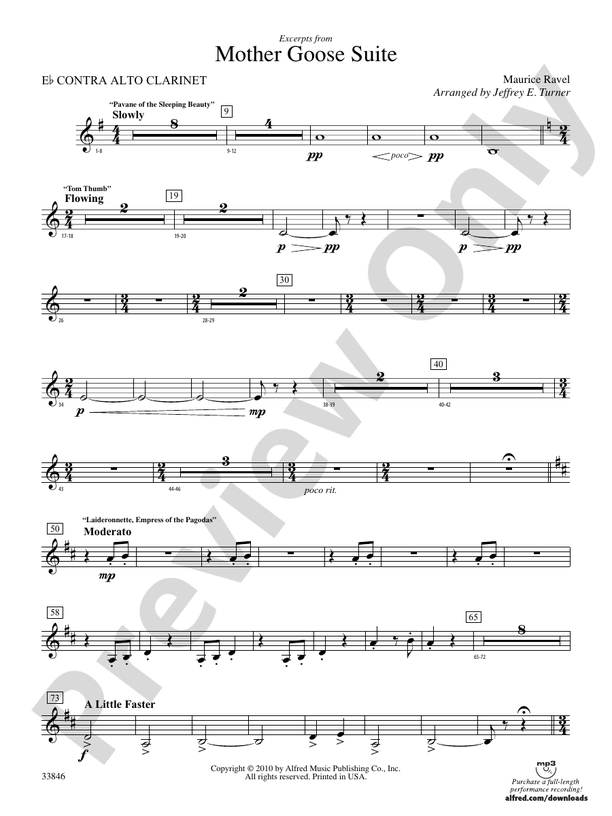Mother Goose Suite: (wp) E-flat Contrabass Clarinet: (wp) E-flat Contrabass Clarinet World Part ...