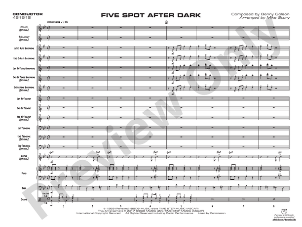 Five Spot After Dark: Score: Jazz Ensemble Score - Digital Sheet Music ...