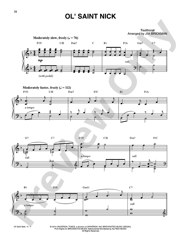 Ol' Saint Nick: Piano: Jim Brickman - Digital Sheet Music Download
