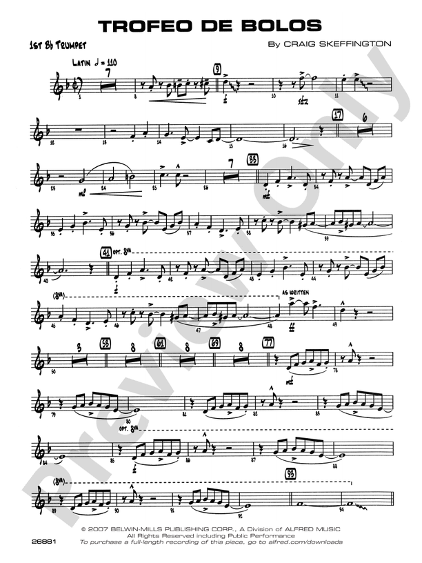 Trofeo de Bolos: 1st B-flat Trumpet: 1st B-flat Trumpet Part - Digital ...