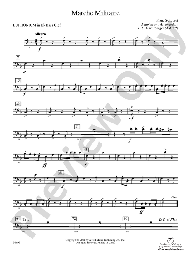 Marche Militaire: (wp) B-flat Baritone B.C.: (wp) B-flat Baritone B.C. World Part - Digital ...